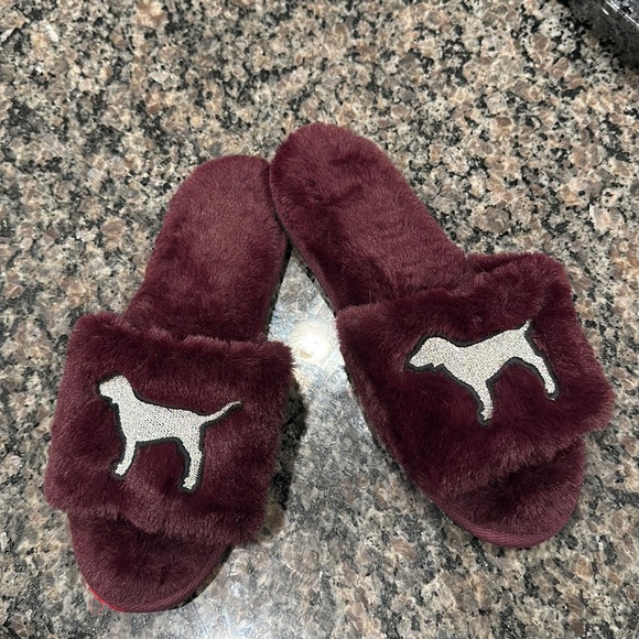 PINK Victoria's Secret | Shoes | Burgundy Pink Vs Slippers | Poshmark